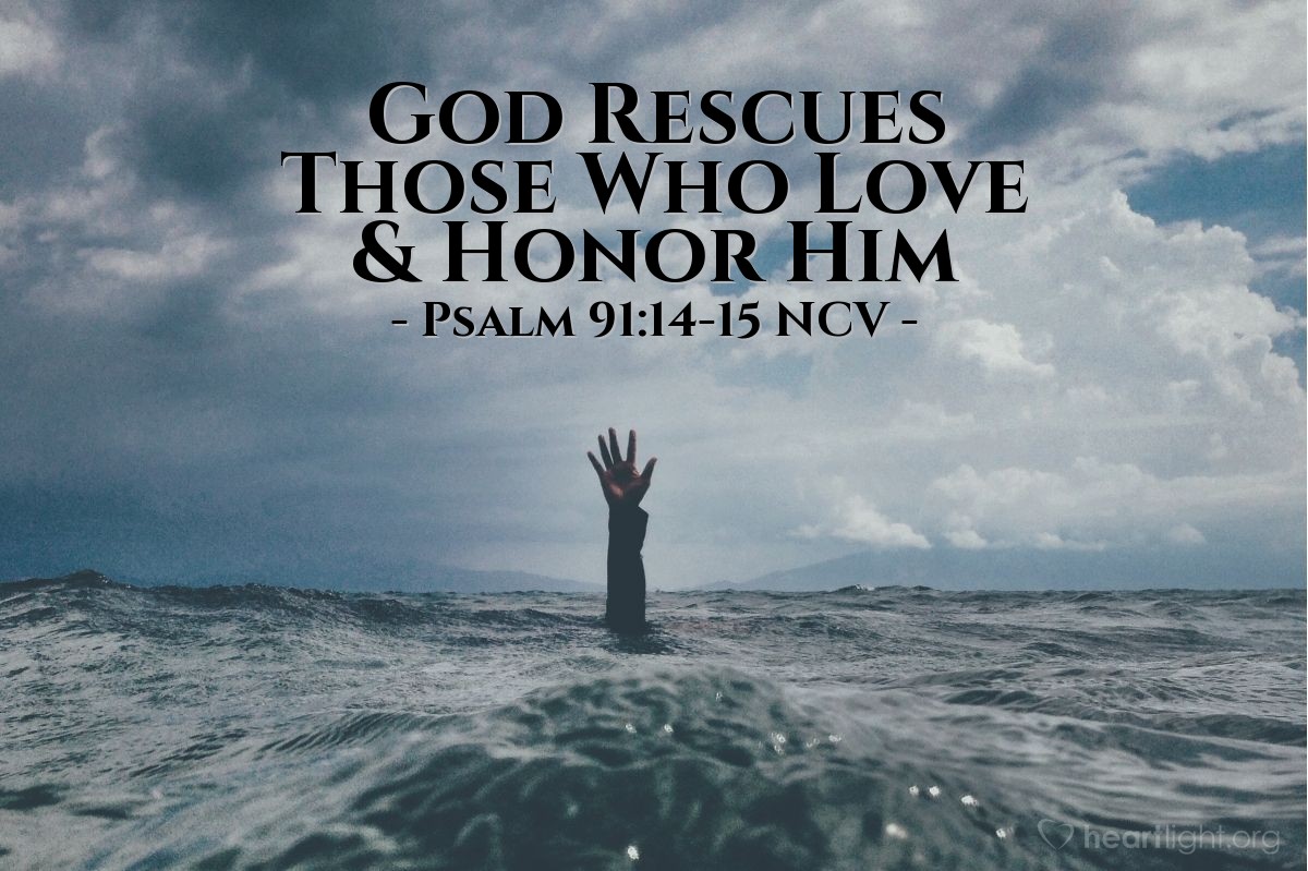 God Rescues Those Who Love Honor Him Psalm 91 14 15 NCV God Rescues Those Who Love Honor Him Psalm 91 14 15 NCV