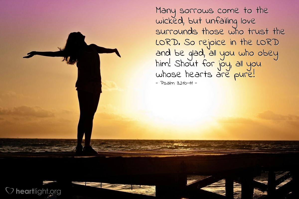 Psalm 32 10 11 Illustrated Surrounded Heartlight Gallery
